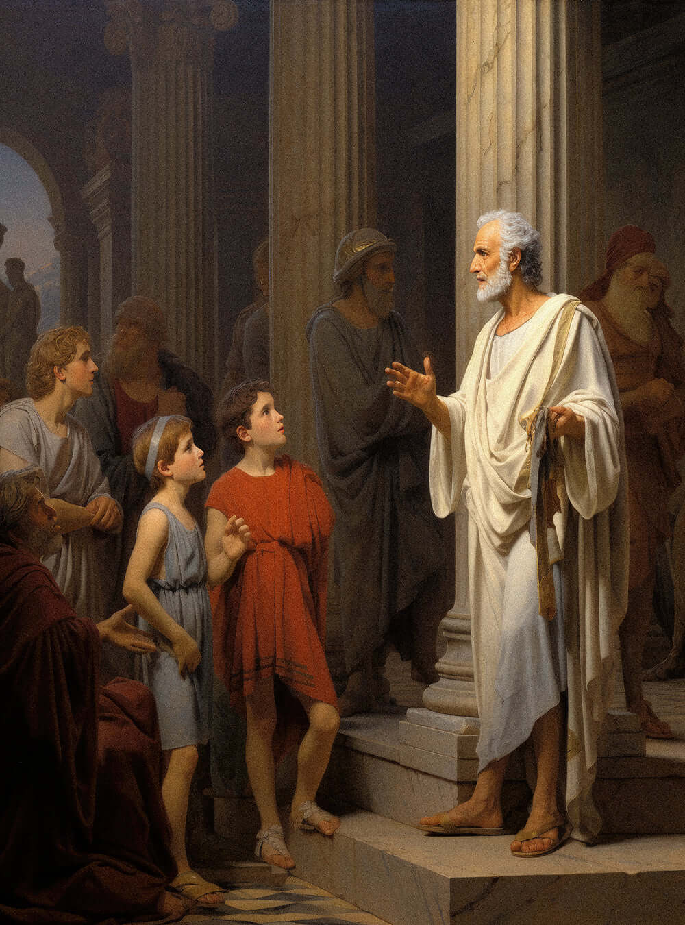 Ancient Philosopher Canvas | 1 Timothy 4:12 | Bible Scripture Wall Art ...