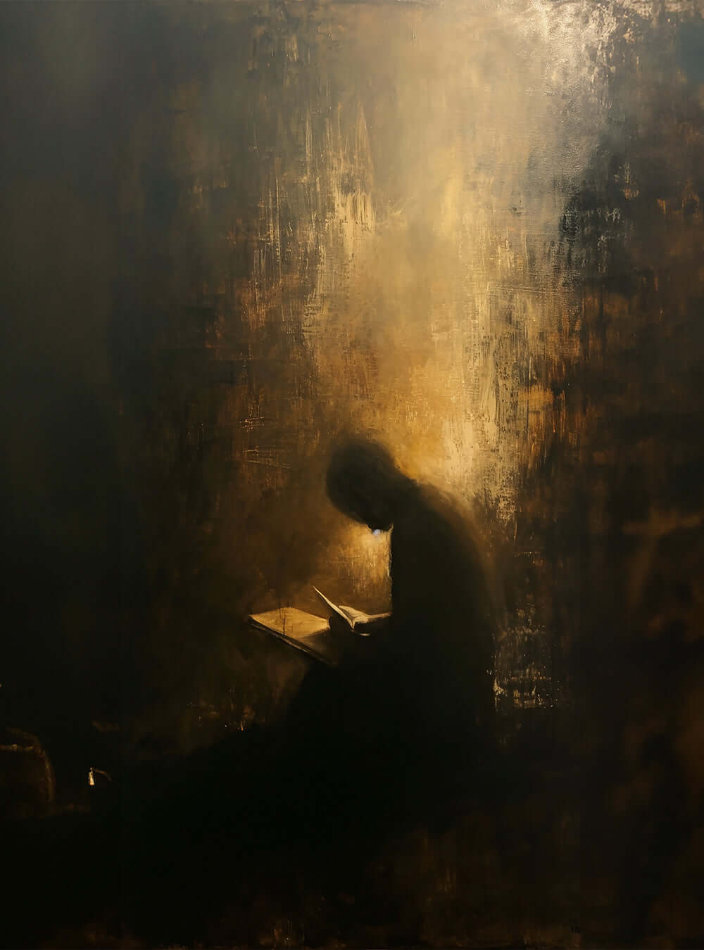 Christian Painting Showcasing Contemplative Solitude Scripture + Bible ...