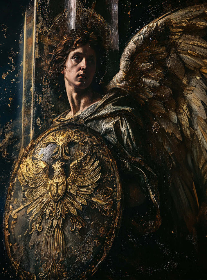 Elevate Majestic Angelic Warrior Christ Painting Bible Art Print – Holysteller