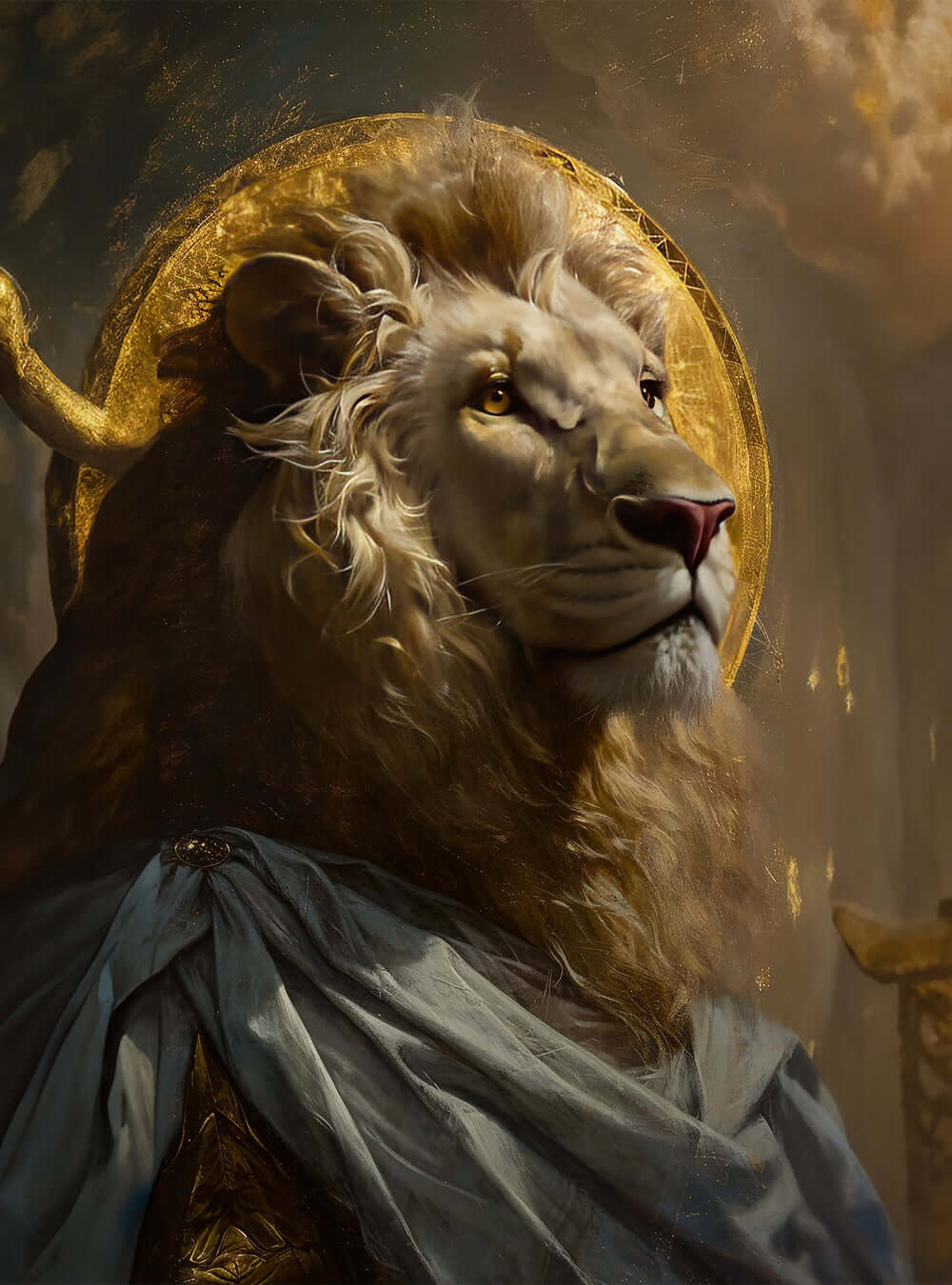 Show Your Bravery with Bold Lion Bible Art Print – Holysteller