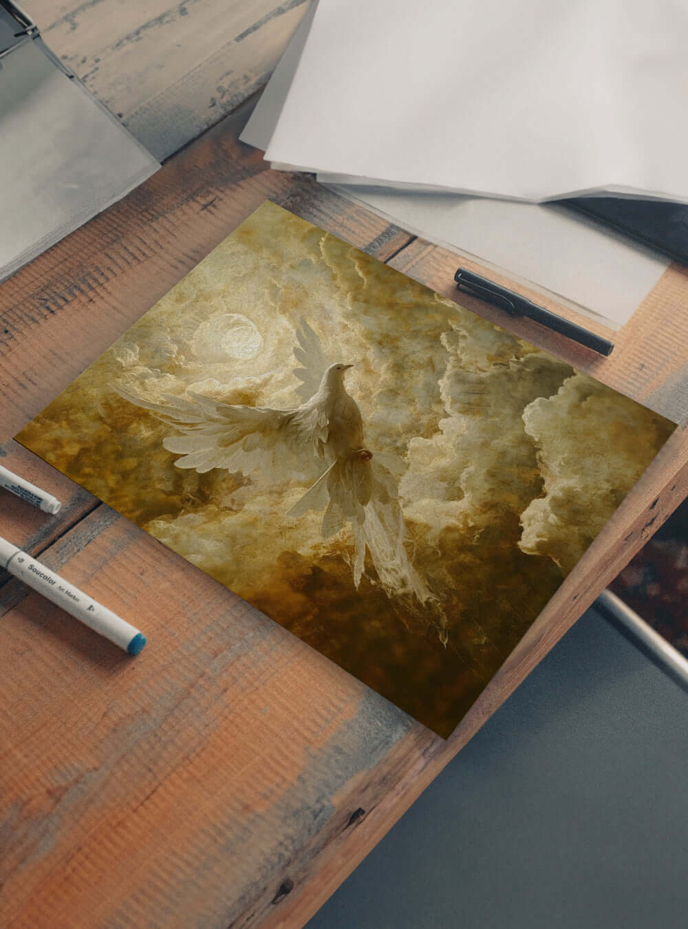 Exclusive Ethereal Dove Ascension Christian Wall Art Print ...