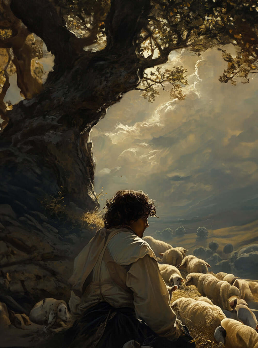 Shepherd Scene Religious Painting + Christian Wall Decor + Print ...