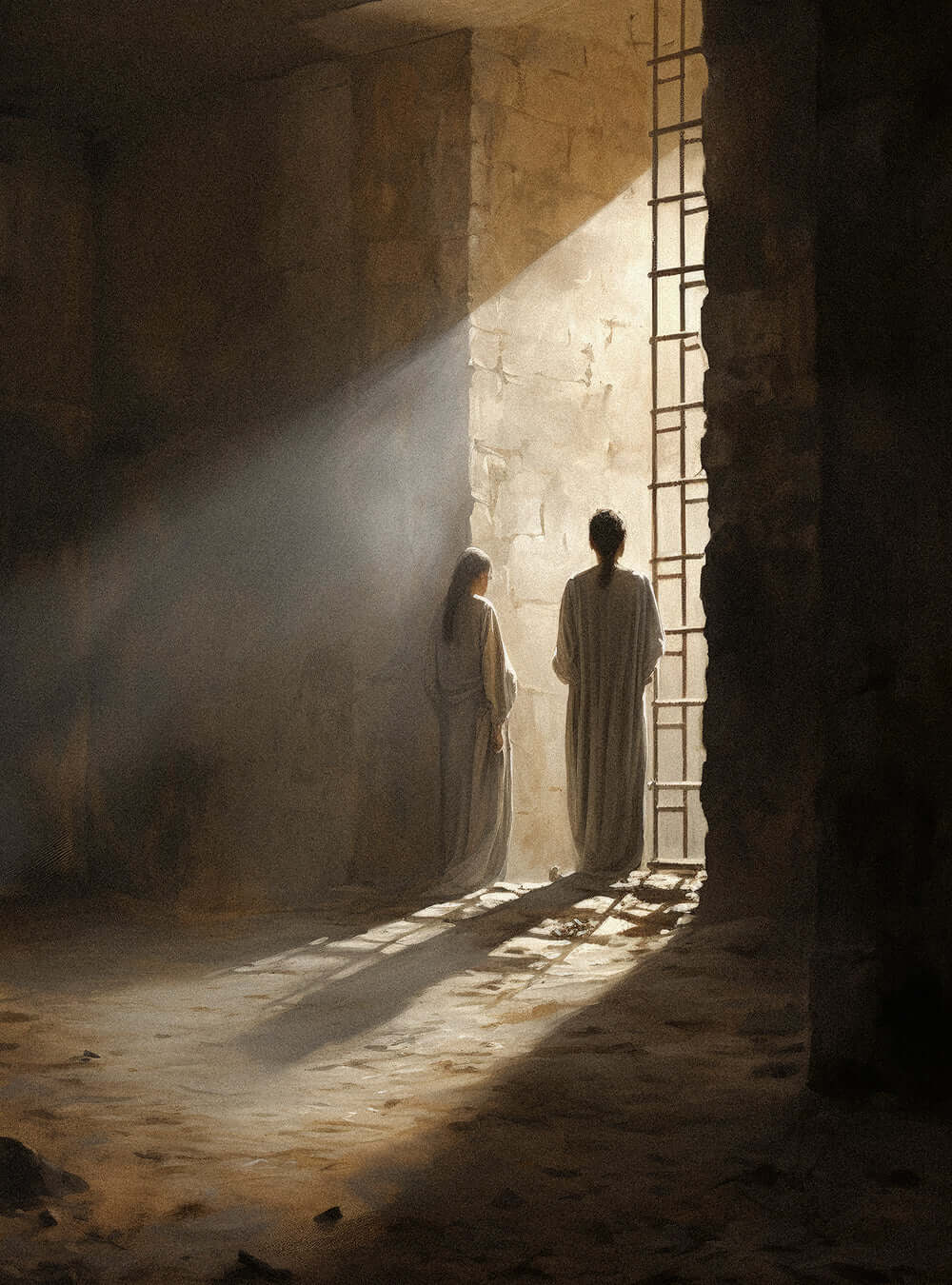 Sunlit Ancient Ruins Art - Acts 16:31 - Bible Verse Wall Poster Print ...